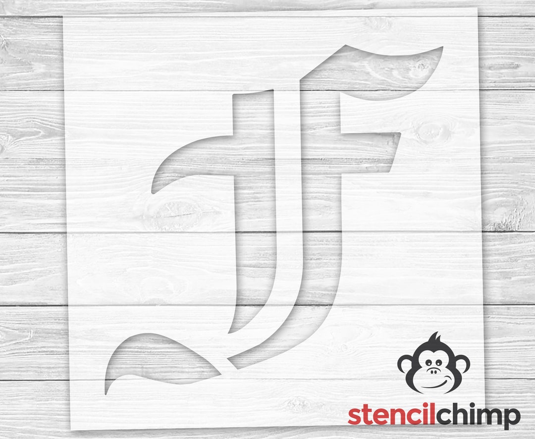 Letter F Stencil for Sign, Gothic Letter Stencil, Monogram Letter ...