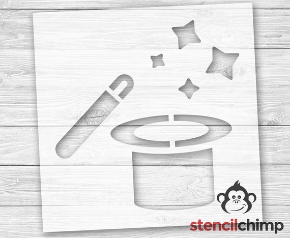Magic Hat Stencil Magic Wand Stencil Magician Stencil | Etsy