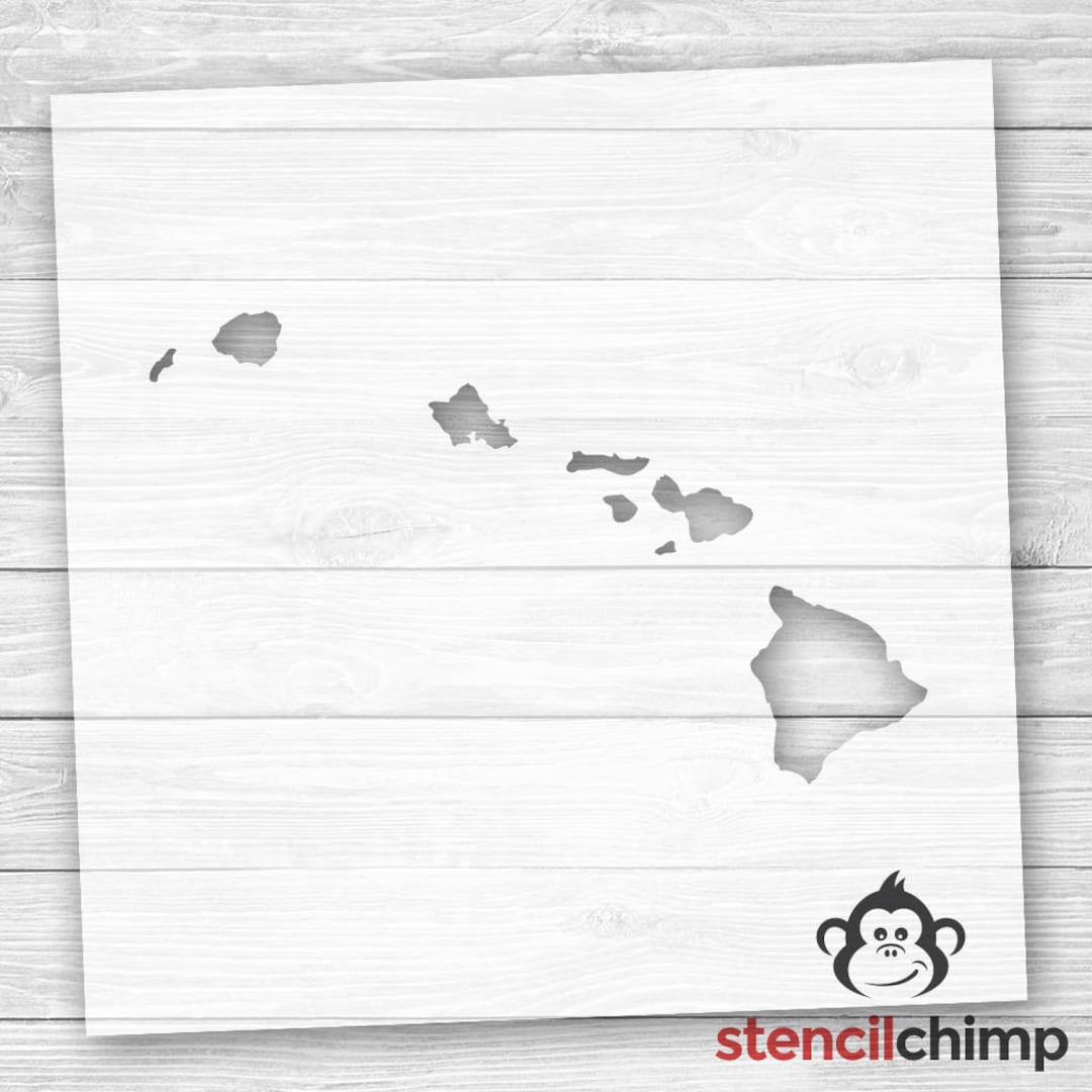 Stencil, Hawaii State Outline Stencil | Hawaii Stencil | DIY Pallet Art ...