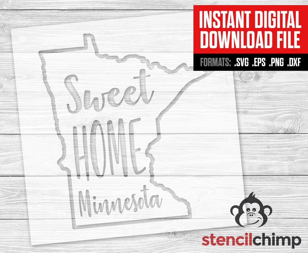 Sweet Home Minnesota Stencil Digital Download File | SVG Download File ...