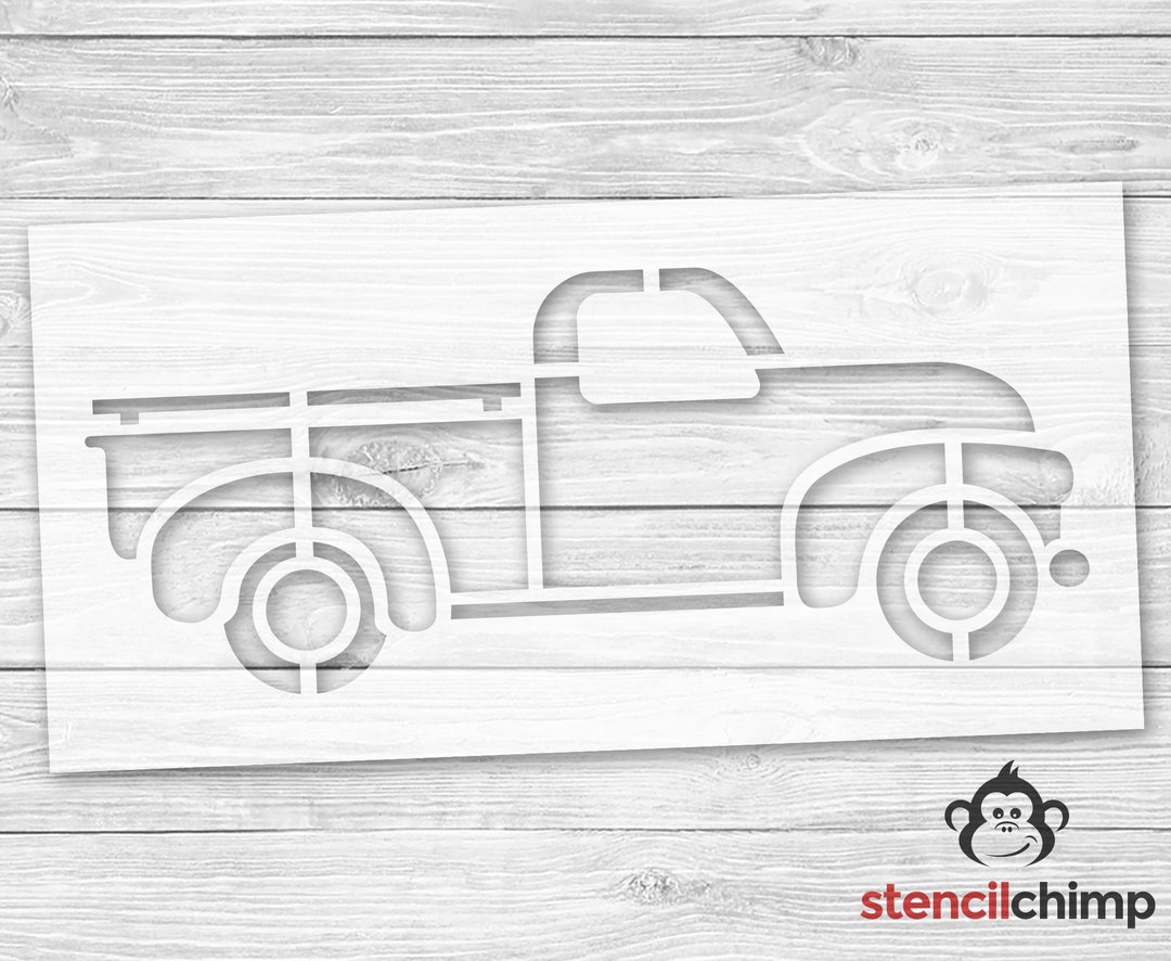 Old Truck Stencil, Vintage Pickup Truck Stencil, Truck Stencil for ...