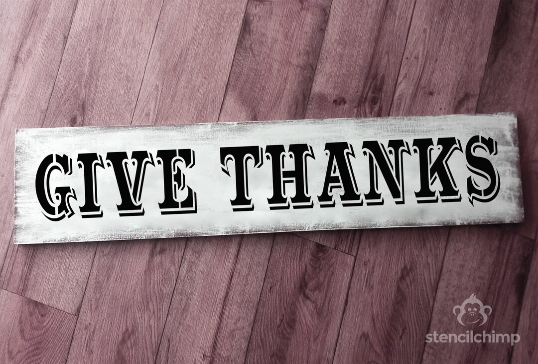 Stencil, Give Thanks Stencil, Thanksgiving Stencil for Wood Sign ...