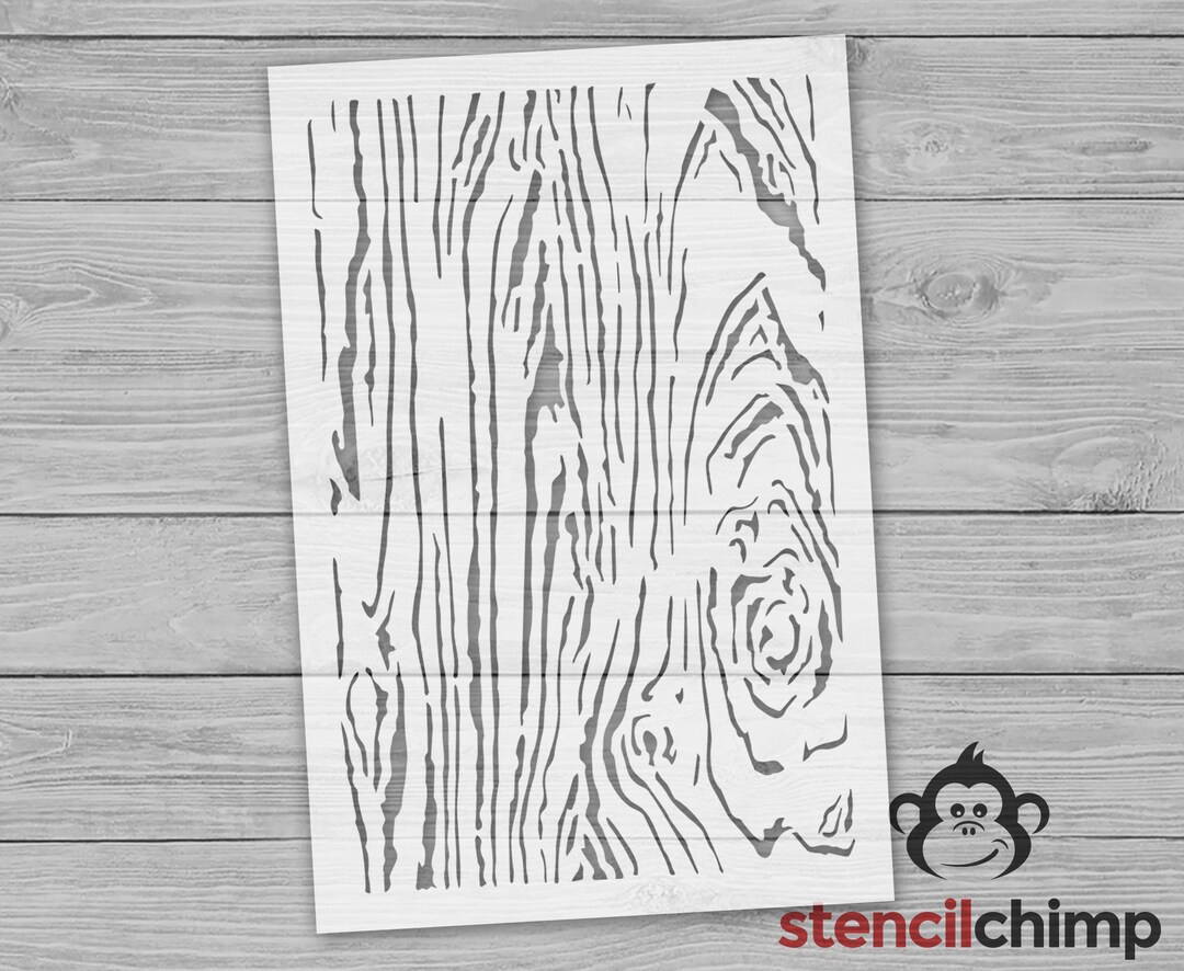 Wood Grain Stencil for Painting Rustic Nature Scene, DIY Wallpaper ...
