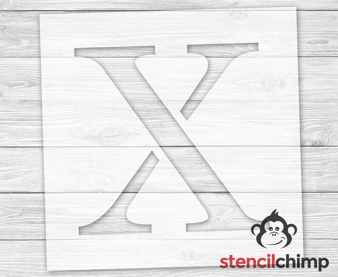 Letter X Stencil for Sign Serif Letter Stencil Monogram | Etsy
