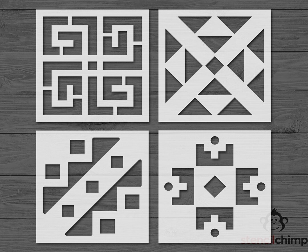 Reusable Aztec Tile Stencil Bundle for DIY Home Decor - Decorative ...