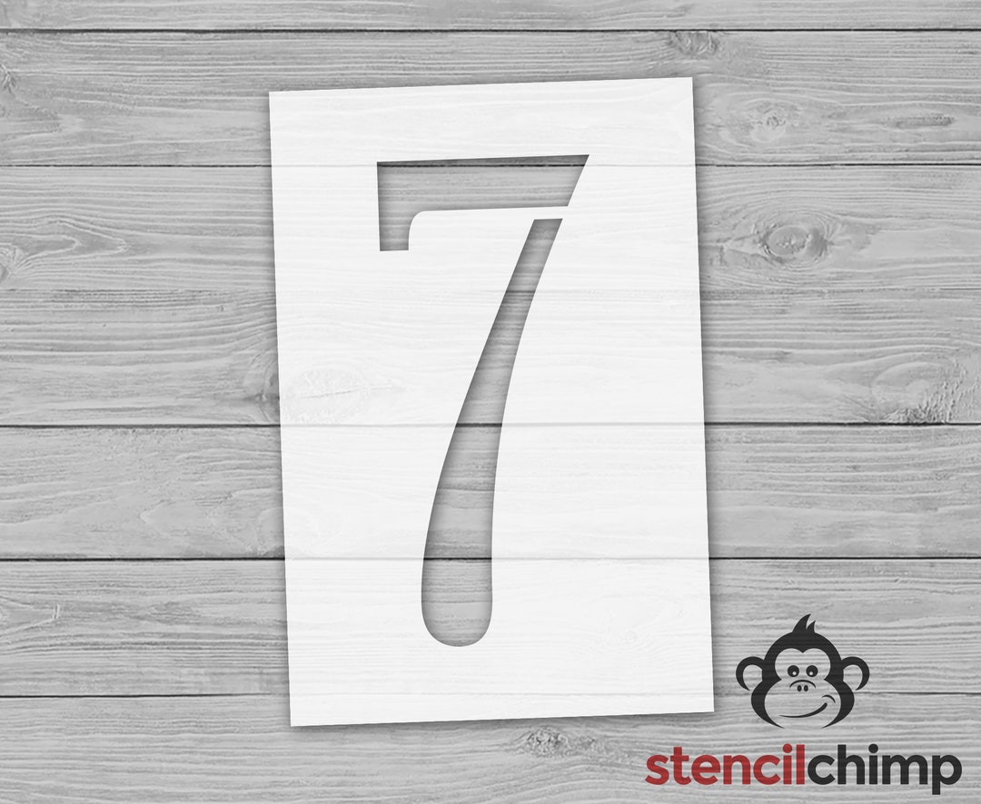 Number 7 Stencil, Seven Stencil for Yard Painting, House Number Stencil ...