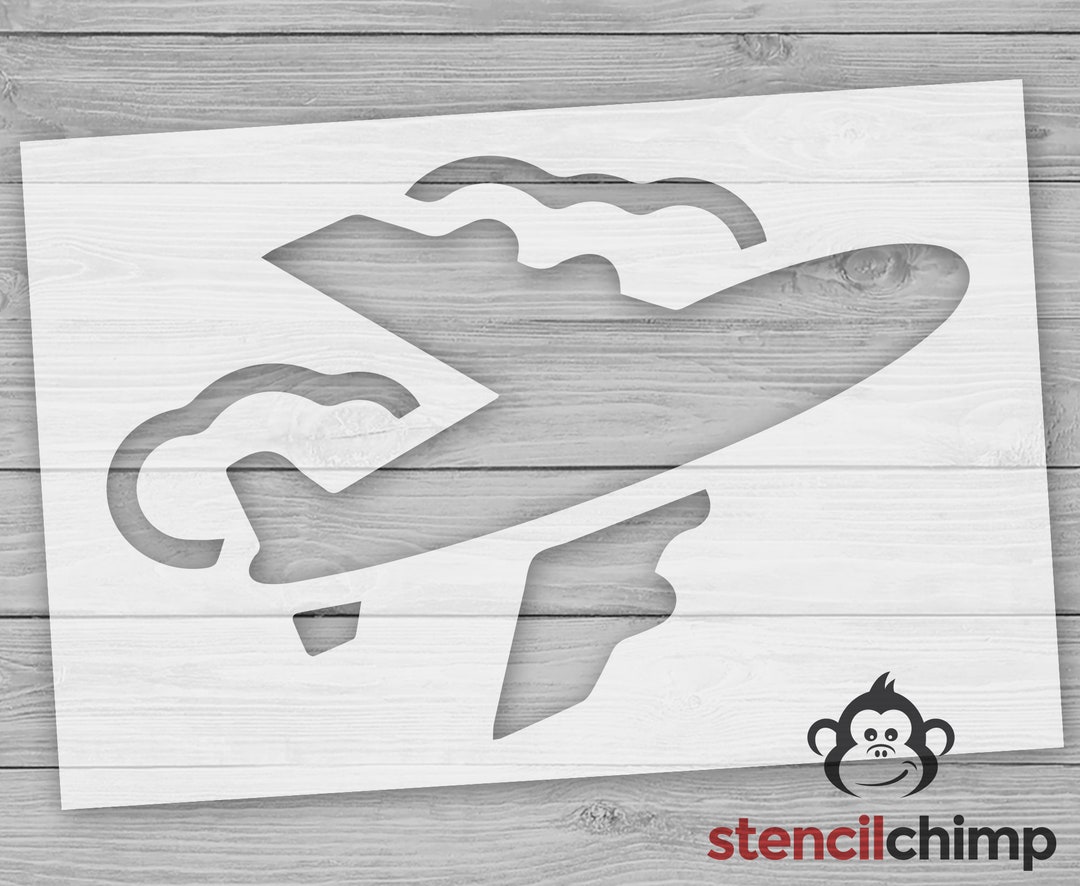 Stencil, Airplane Stencil, Plane in Clouds Stencil, Aviation Stencil for Kids Room, Pilot ...