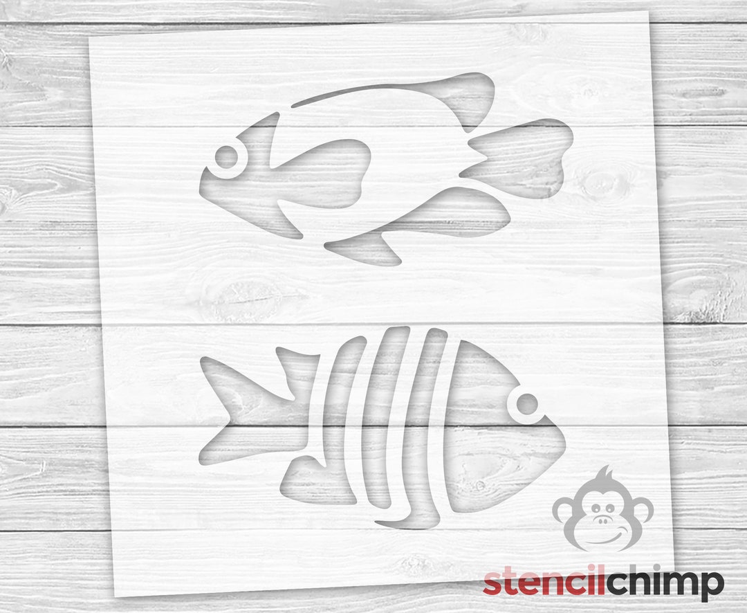 Fish Stencil | Two Fish | Ocean Stencil for Beach House Sign Stencil ...