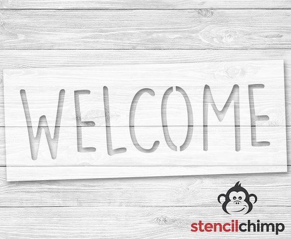 Welcome Stencil Rae Dunn Farmhouse Stencil Door Stencil - Etsy