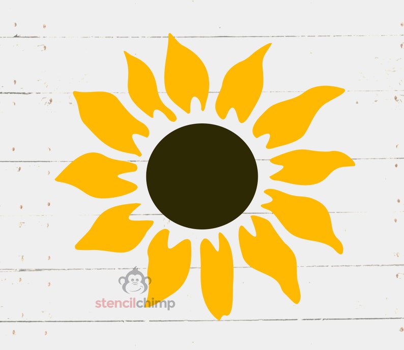 Sunflower Stencil Flower Stencil Sunflower Stencil for - Etsy