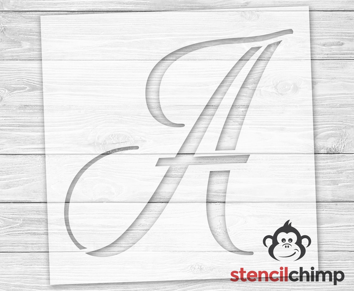 Letter A Stencil for Sign Script Letter Stencil Monogram - Etsy