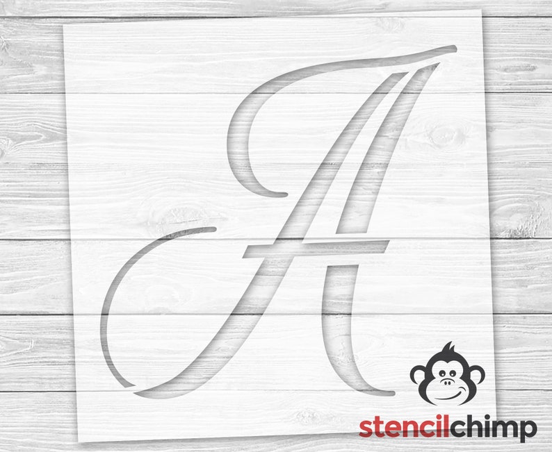 Letter A Stencil for Sign Script Letter Stencil Monogram - Etsy