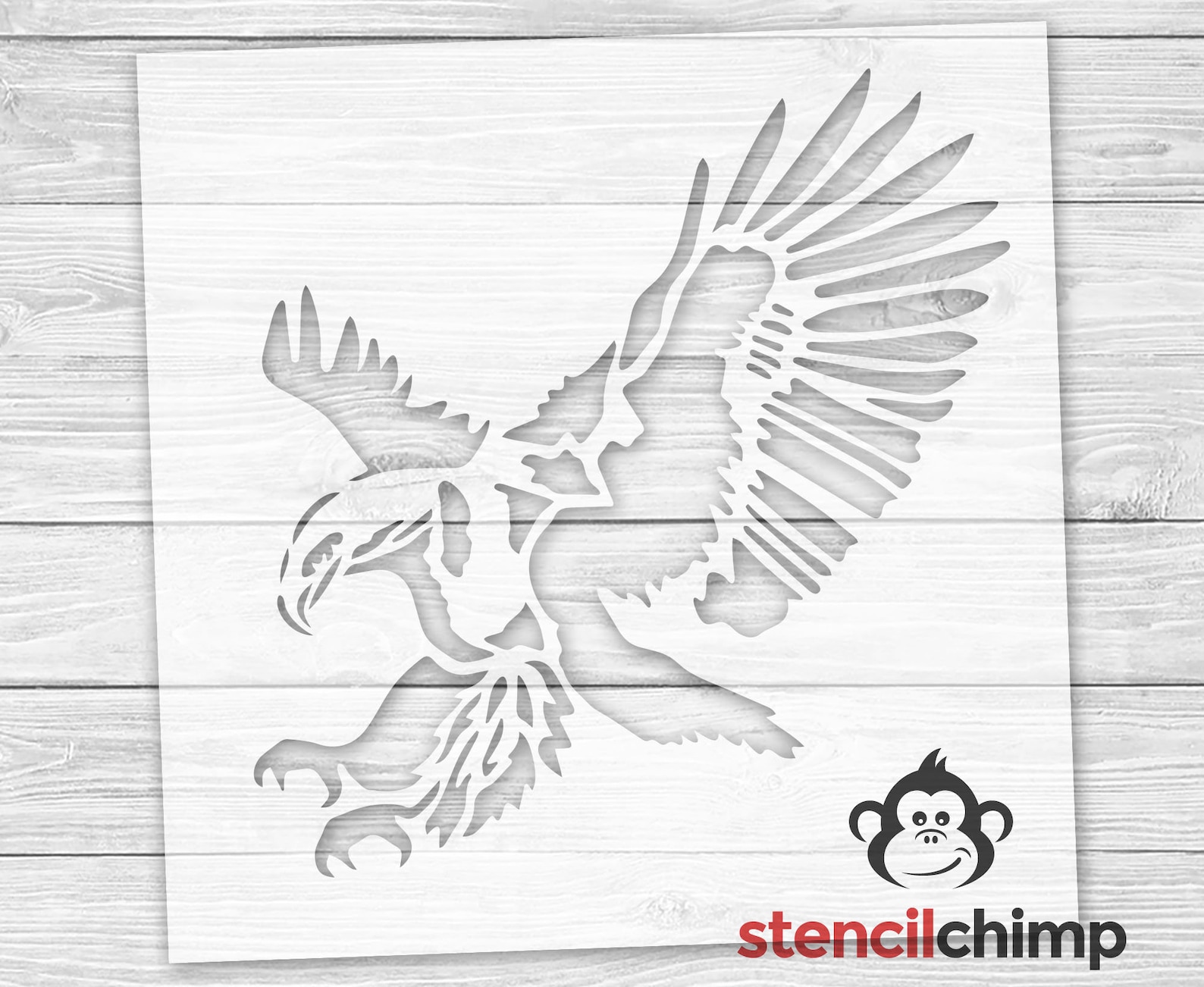 Eagle Flying Stencil | Stylized Eagle Stencil for Wood Sign | Bird ...