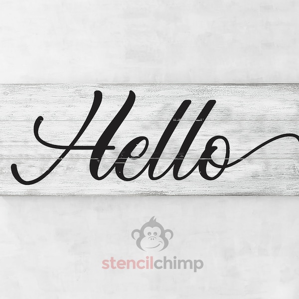 Hello Stencil - Etsy