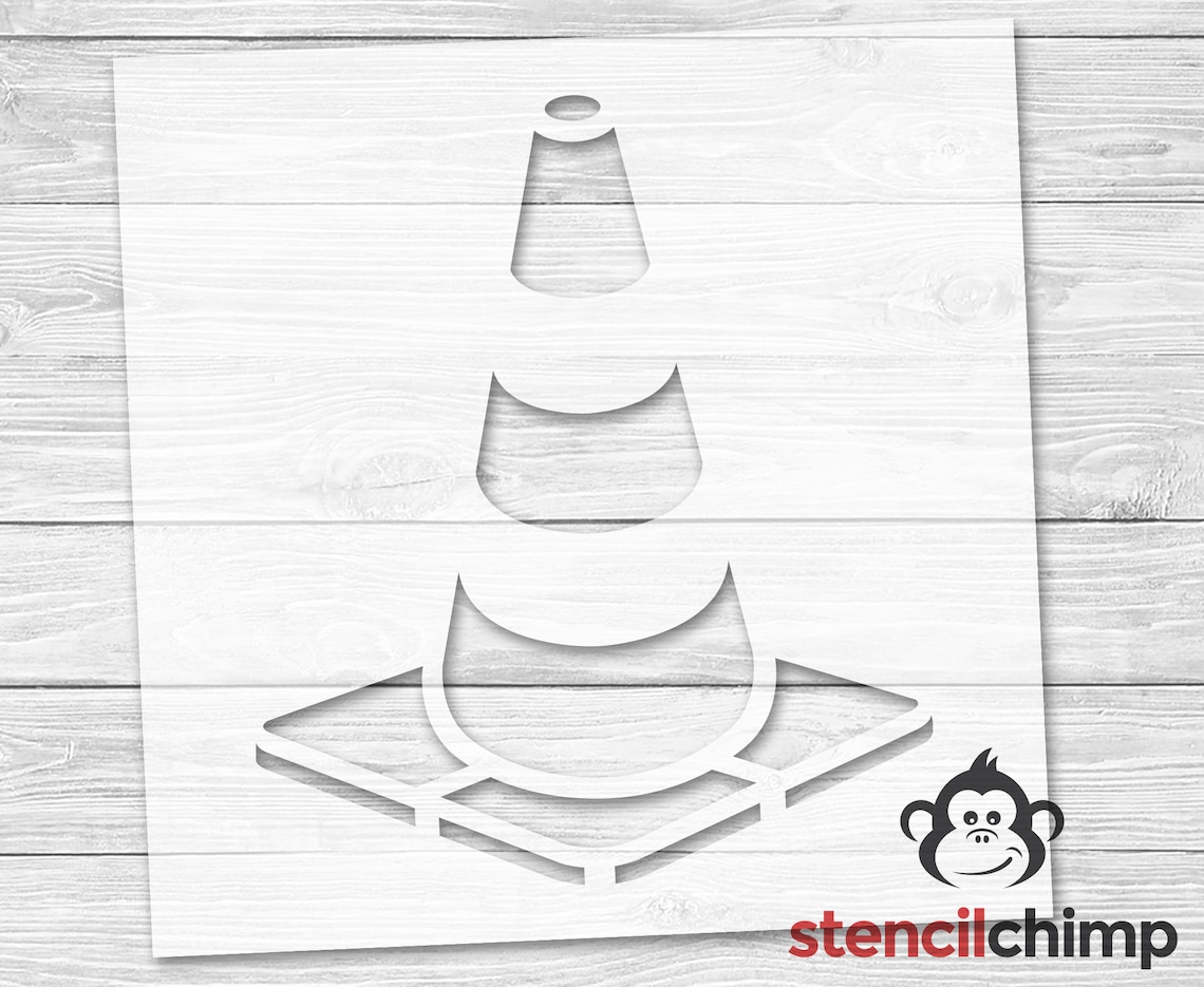 Road Cone Stencil Construction Stencil for Kids Room Stencil | Etsy