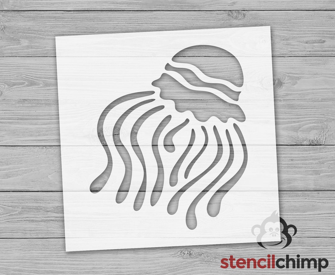 Jellyfish Stencil, Beach or Aquarium Stencil, Ocean Stencil for Under the Sea Theme, Nautical ...