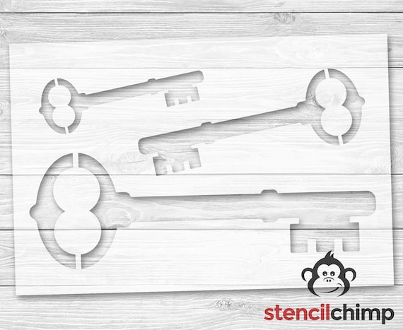 Skeleton Keys Stencil 3 Old Vintage Key Stencil Three Retro | Etsy