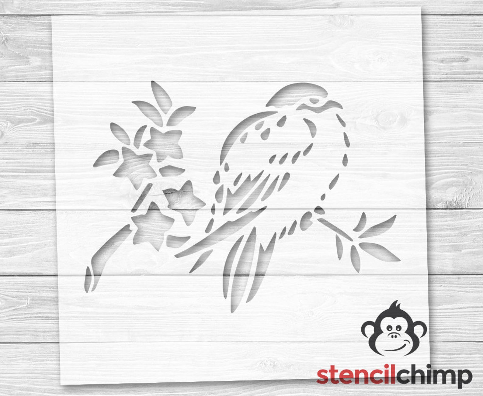 Bird Stencil | Robin Stencil | Bird on Branch | Spring Stencil | Wood ...