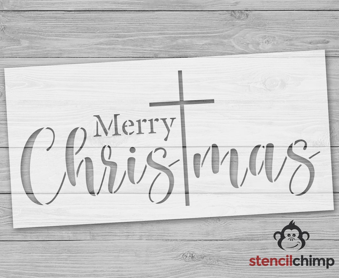 Stencil, Merry Christmas Stencil, Cross Stencil, Religious Christian ...