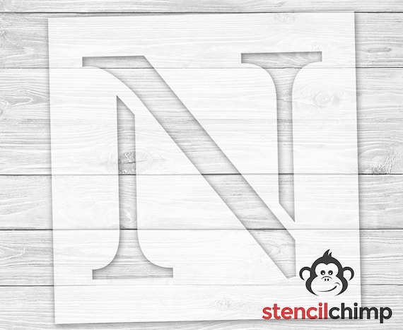 Letter N Stencil for Sign Serif Letter Stencil Monogram - Etsy New Zealand