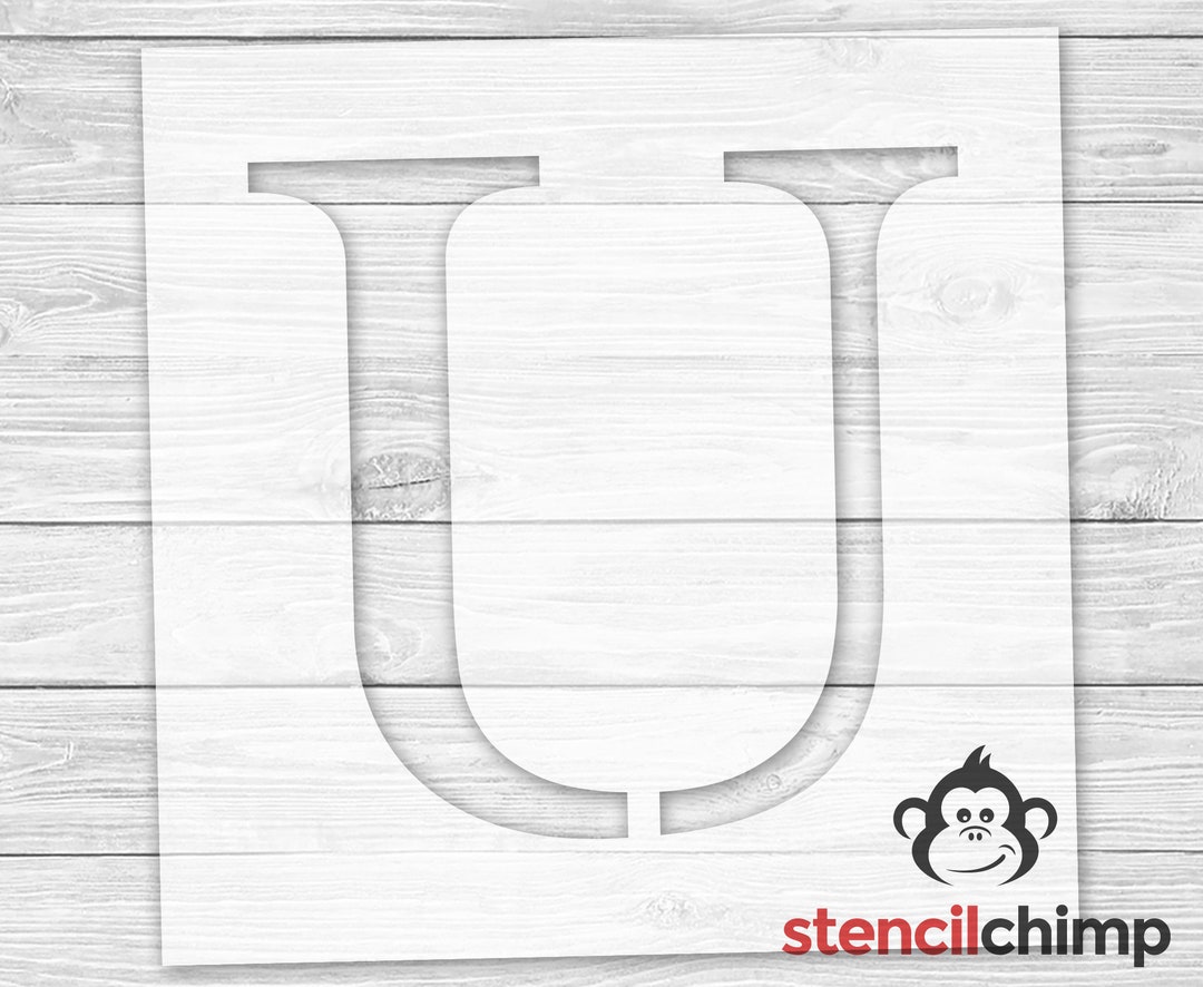 Letter U Stencil for Sign, Serif Letter Stencil, Monogram Letter ...