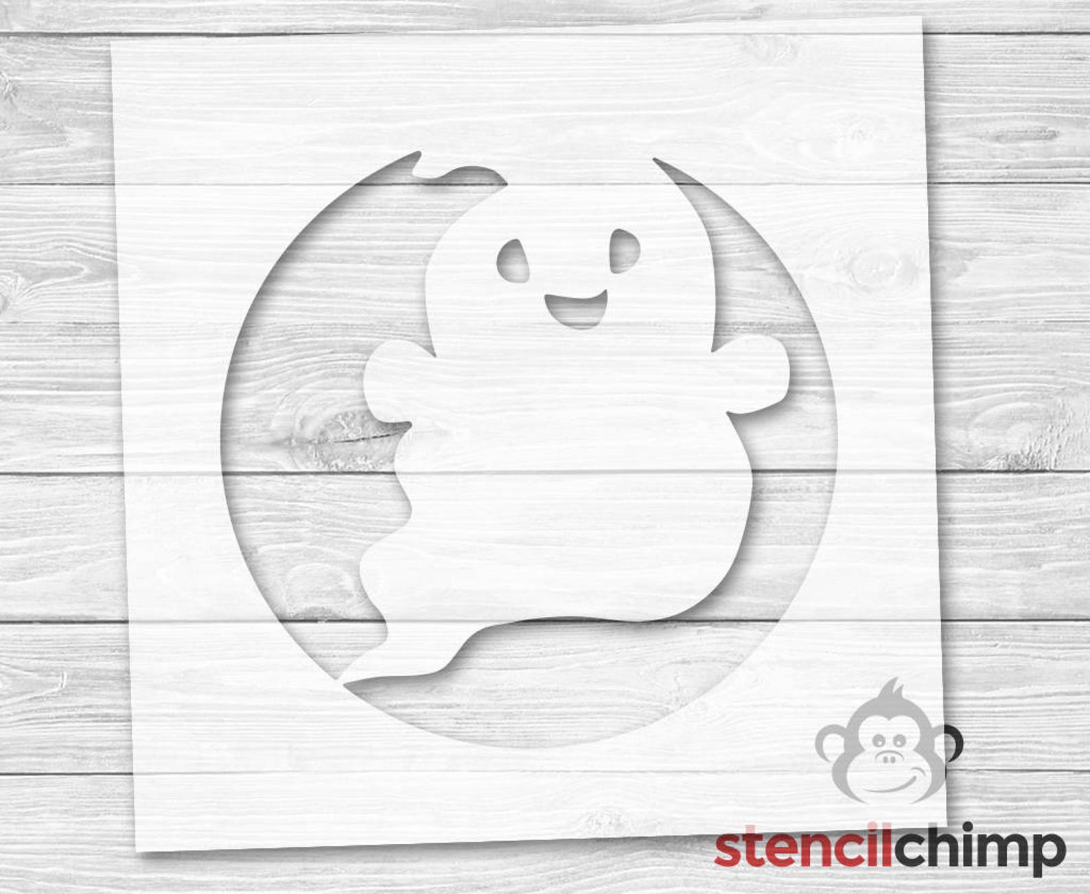 Ghost Stencil Friendly Ghost Halloween Stencil Fall | Etsy