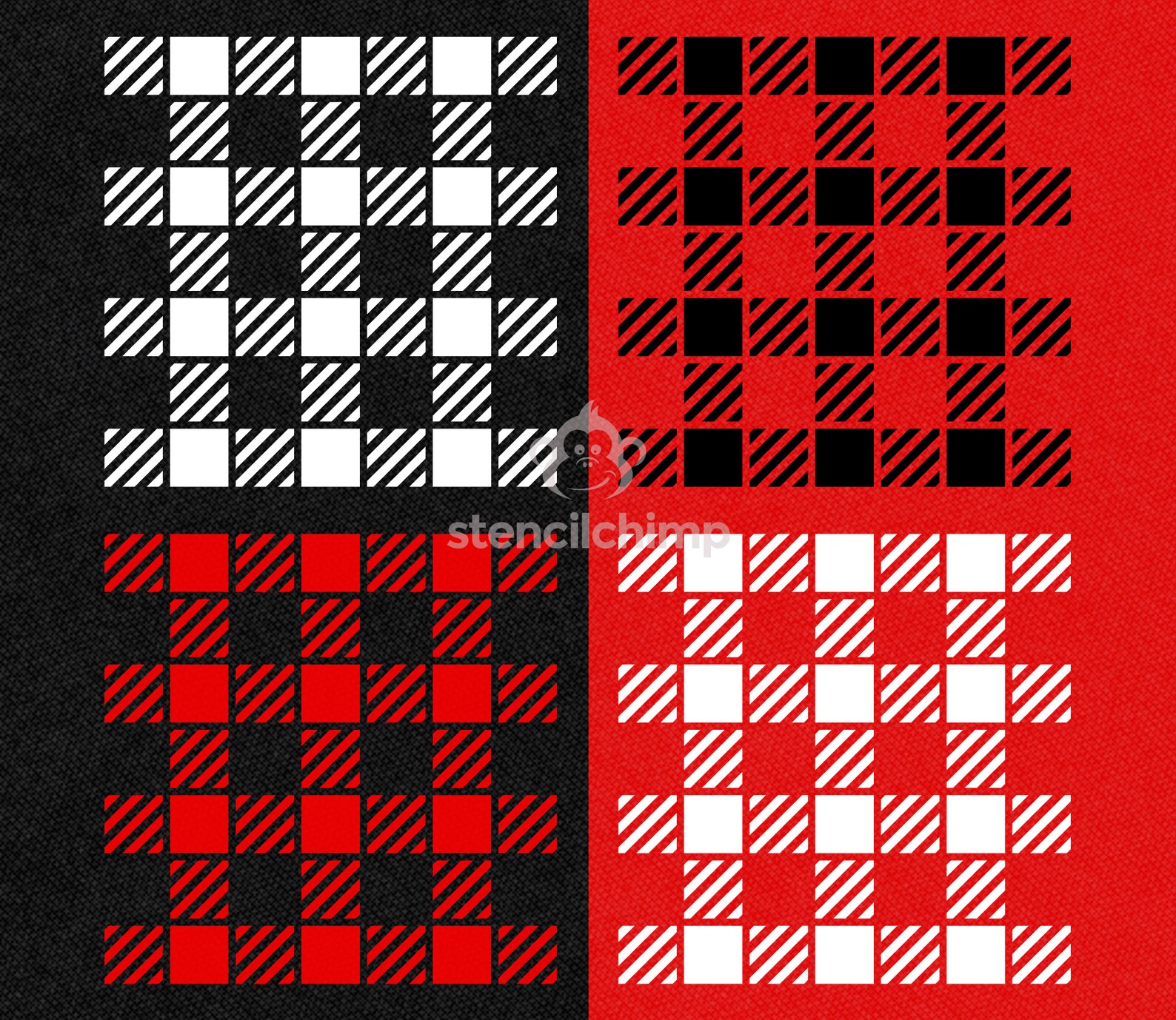 Buffalo Plaid Stencil Buffalo Check Pattern Stencil for Home | Etsy