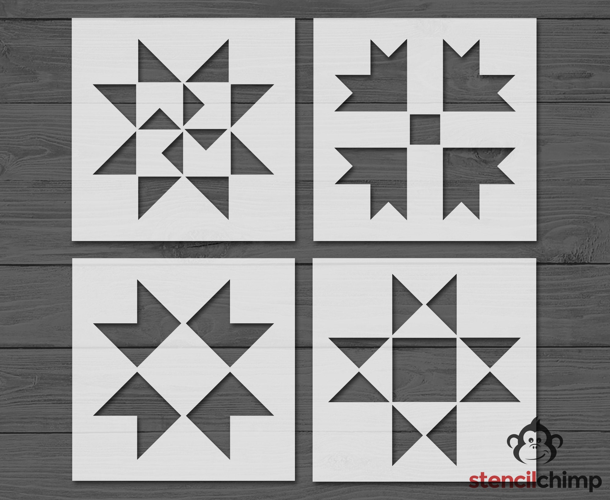 Barn Quilt Stencil Bundle, Quilt Block Stencil Set, Reusable or Vinyl ...