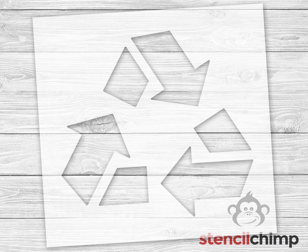 Recycling Stencil | Recycle Stencil | Earth Day Stencil | DIY Pallet ...