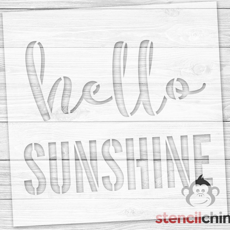 Hello Stencil - Etsy