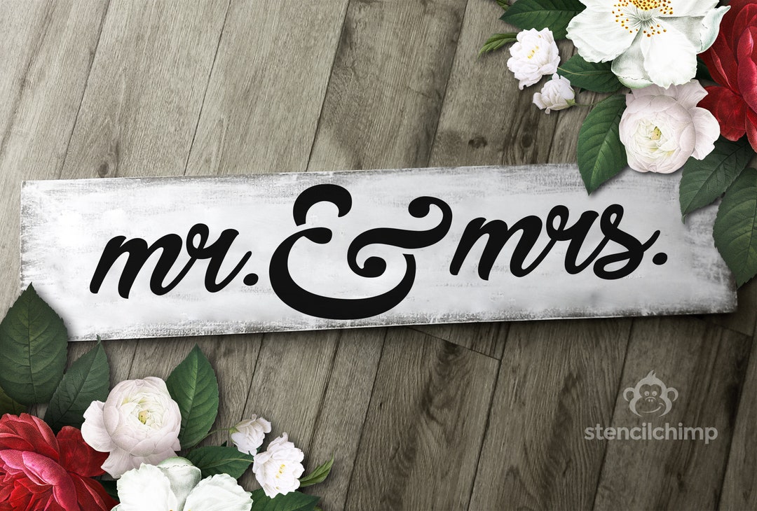 Mr & Mrs Stencil | Wedding Stencil | Anniversary Stencil | Newlywed ...