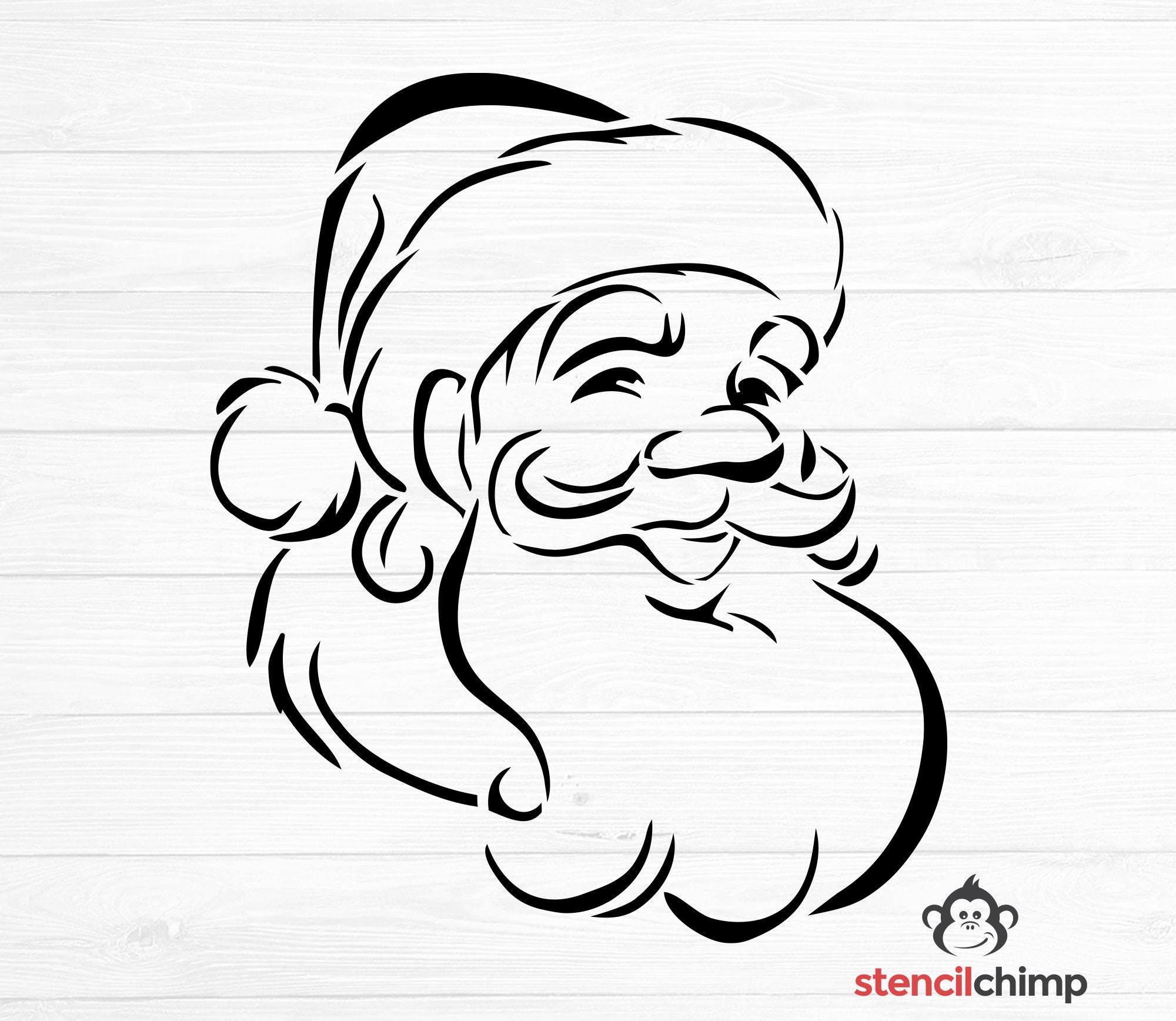 Stencil, Santa's Face Stencil, Christmas Stencil, Holiday Stencil ...