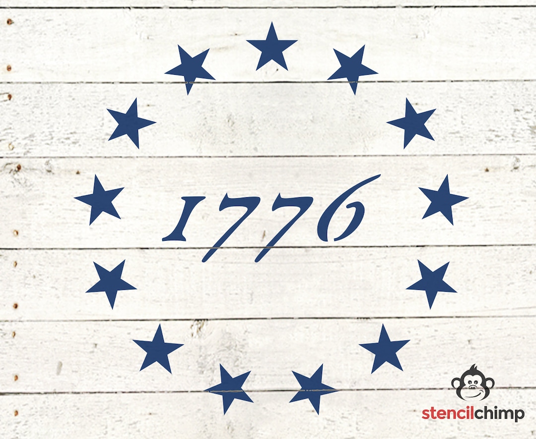 Betsy Ross Flag Stencil | 1776 Stencil | Patriotic USA Stencil | United ...