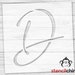 Letter D Stencil for Sign, Script Letter Stencil, Monogram Letter ...