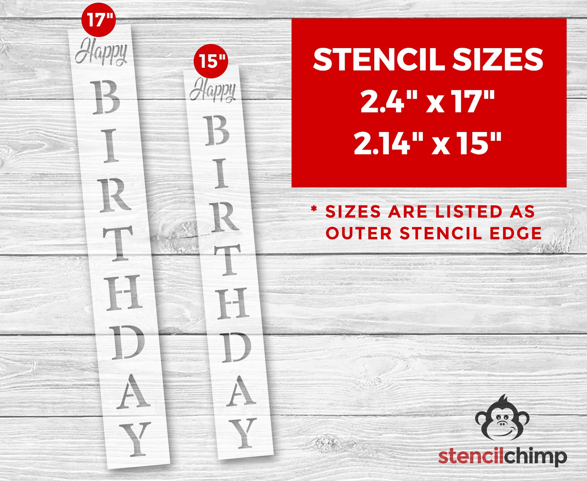 Happy Birthday Porch Stencil, Vertical Party Stencil, Porch Leaner for ...