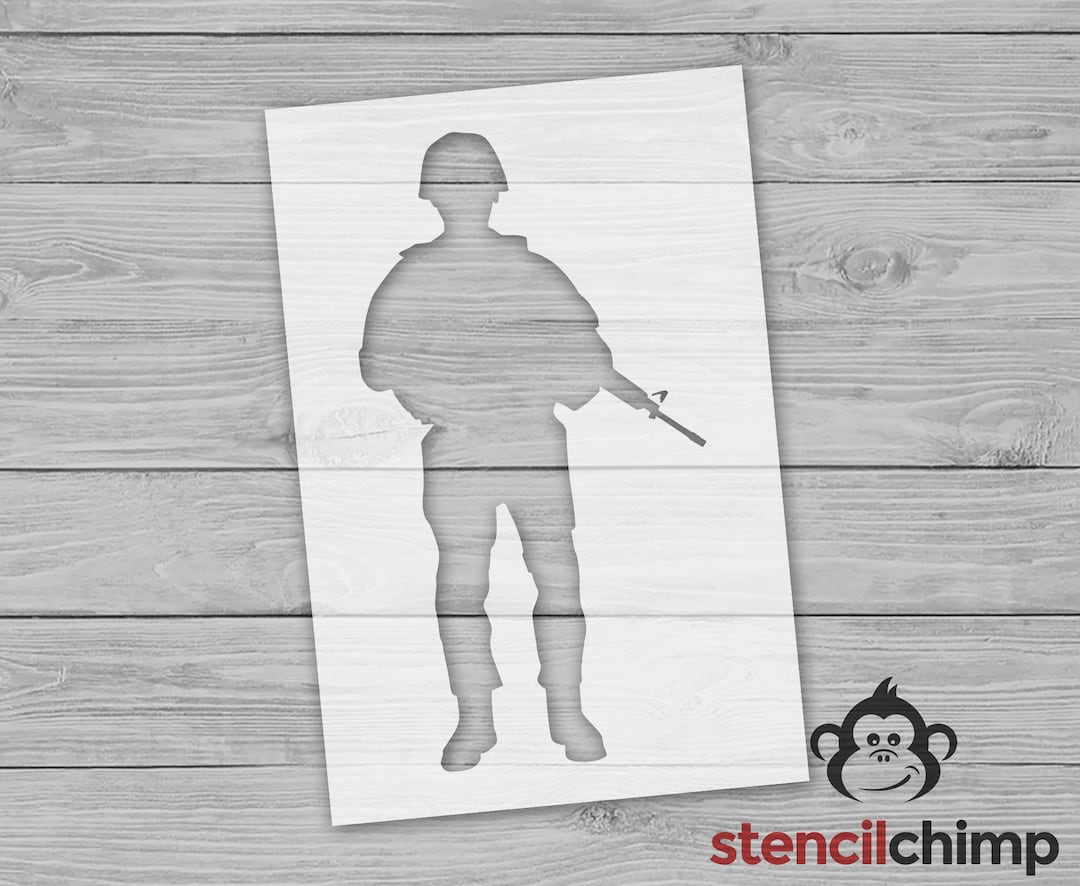Soldier Stencil, US Military Stencil for Patriotic Decor, Army Craft ...