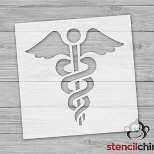 Staff of Caduceus Stencil, Nurse Stencil, Doctor Stencil, Medical ...
