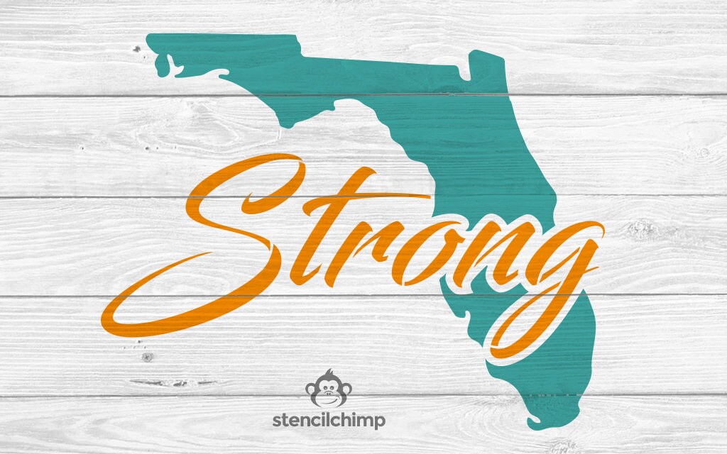 Florida Strong Stencil Florida State Sign Encouraging | Etsy