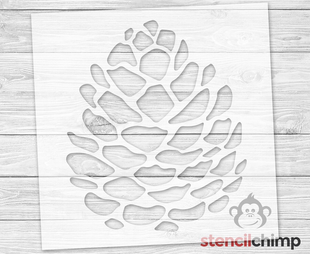 Pine Cone Stencil | Conifer Cone Stencil for Fall Decor | Forest Stencil | Fall Stencil | DIY ...