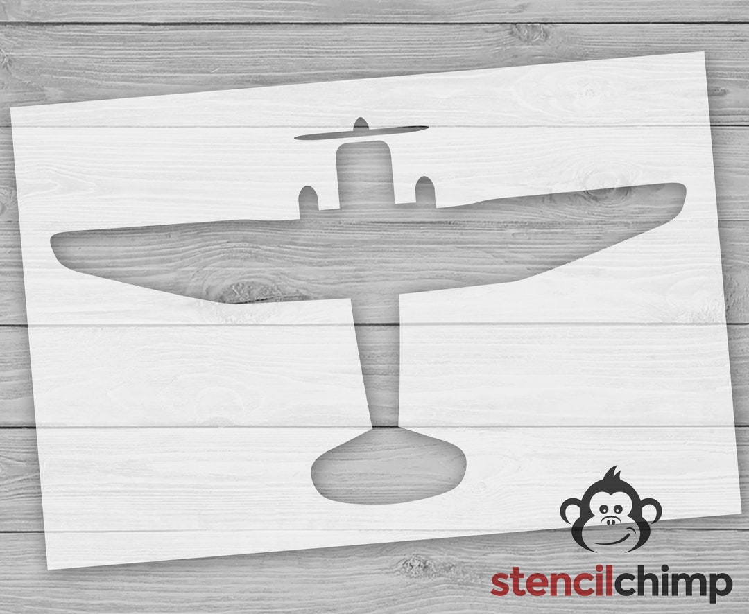 Airplane Stencil, Single Propeller Plane Stencil for Kids Room ...