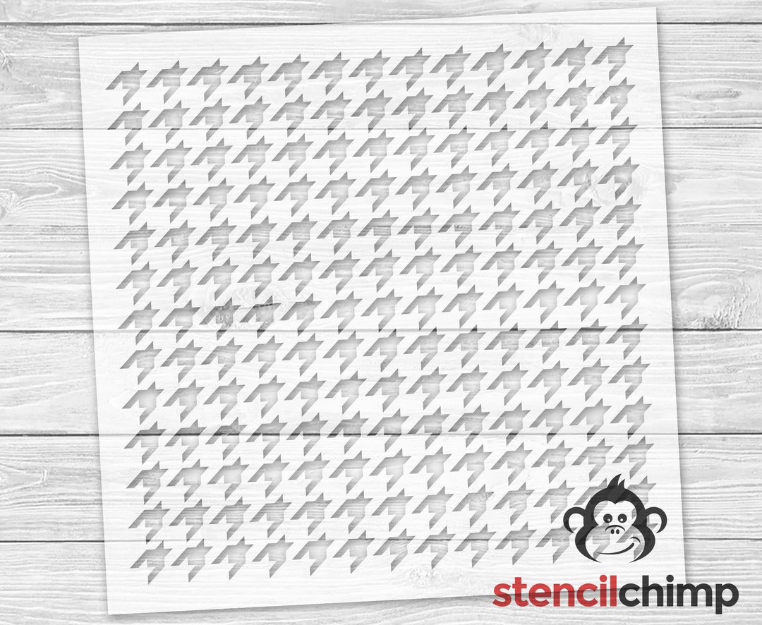 Houndstooth Pattern Stencil, Houndstooth Stencil Pattern for Background Template, Reusable ...