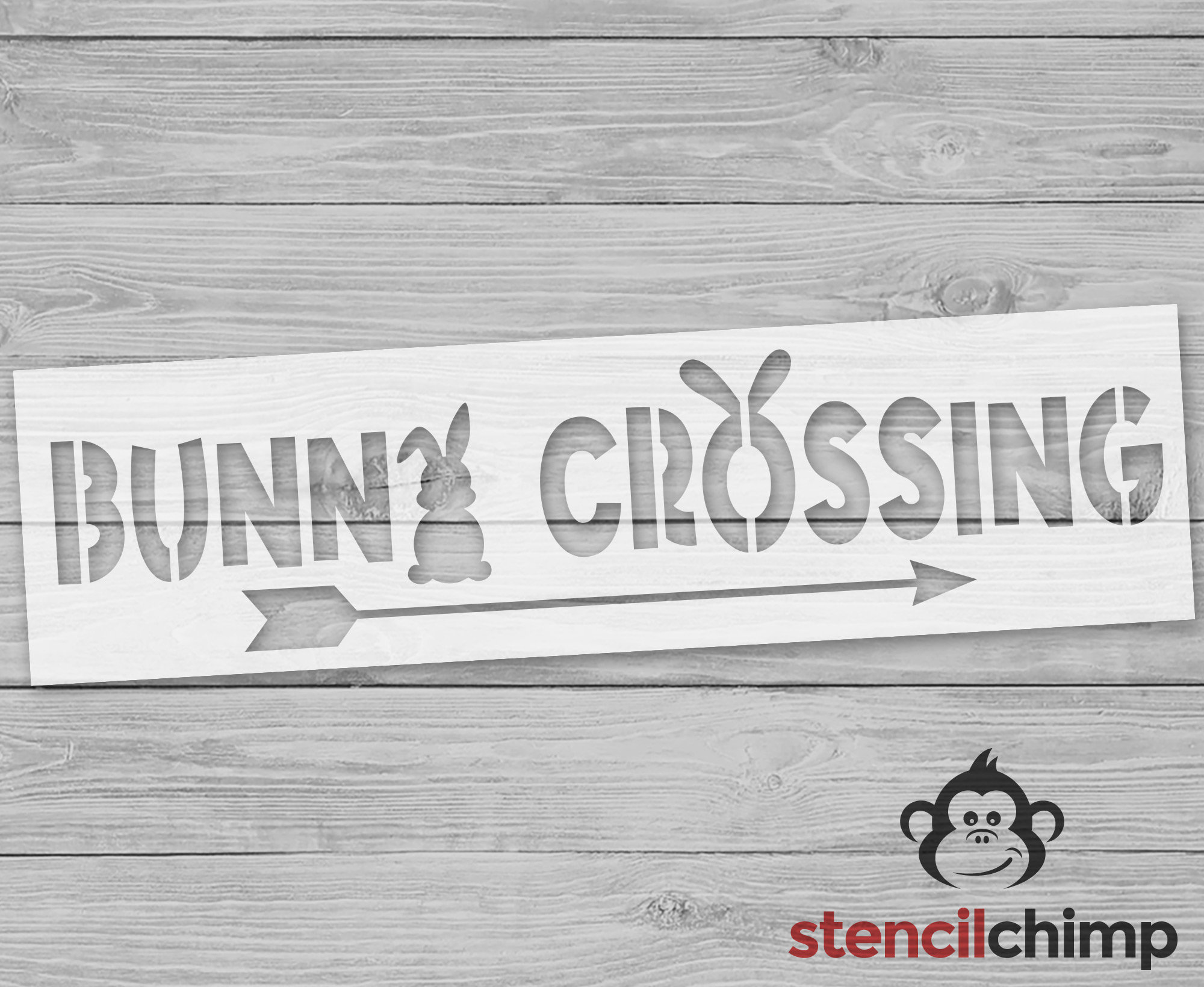 Stencil Bunny Crossing Stencil Happy Easter Stencil Spring | Etsy