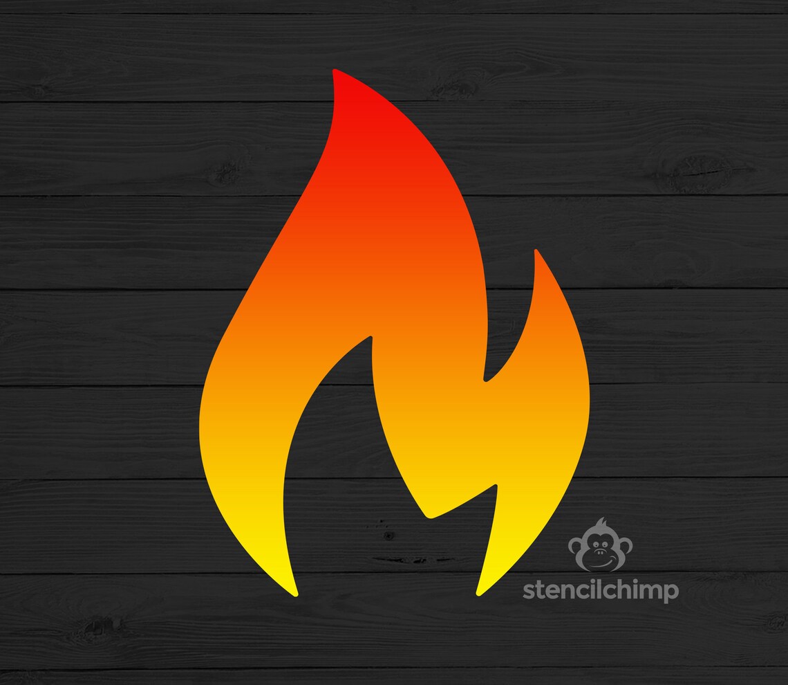 Fire Stencil Flame Stencil Camping Stencil Hot Fire | Etsy
