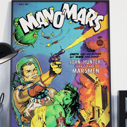 Vintage Sci-fi Poster Aliens and Pin up Art Print. Strange - Etsy