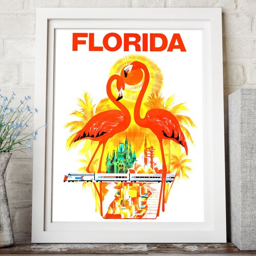 Art Florida Travel Poster Print Gift Hanging Wall Decor Xr560 - Etsy