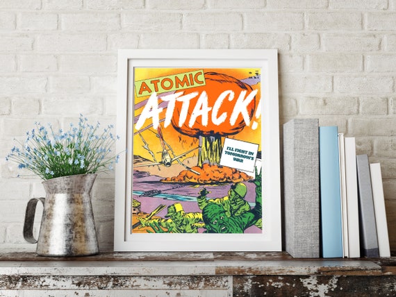 Vintage Atomic Attack Poster. Cold War Propaganda Vintage | Etsy