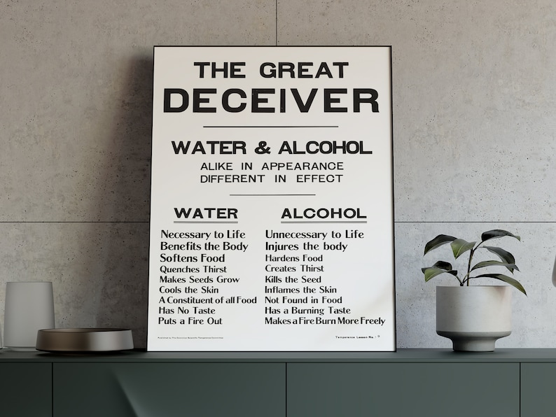 Vintage Bar Poster ALCOHOL PROHIBITION POSTER Whisky Beer, Bar Art ...