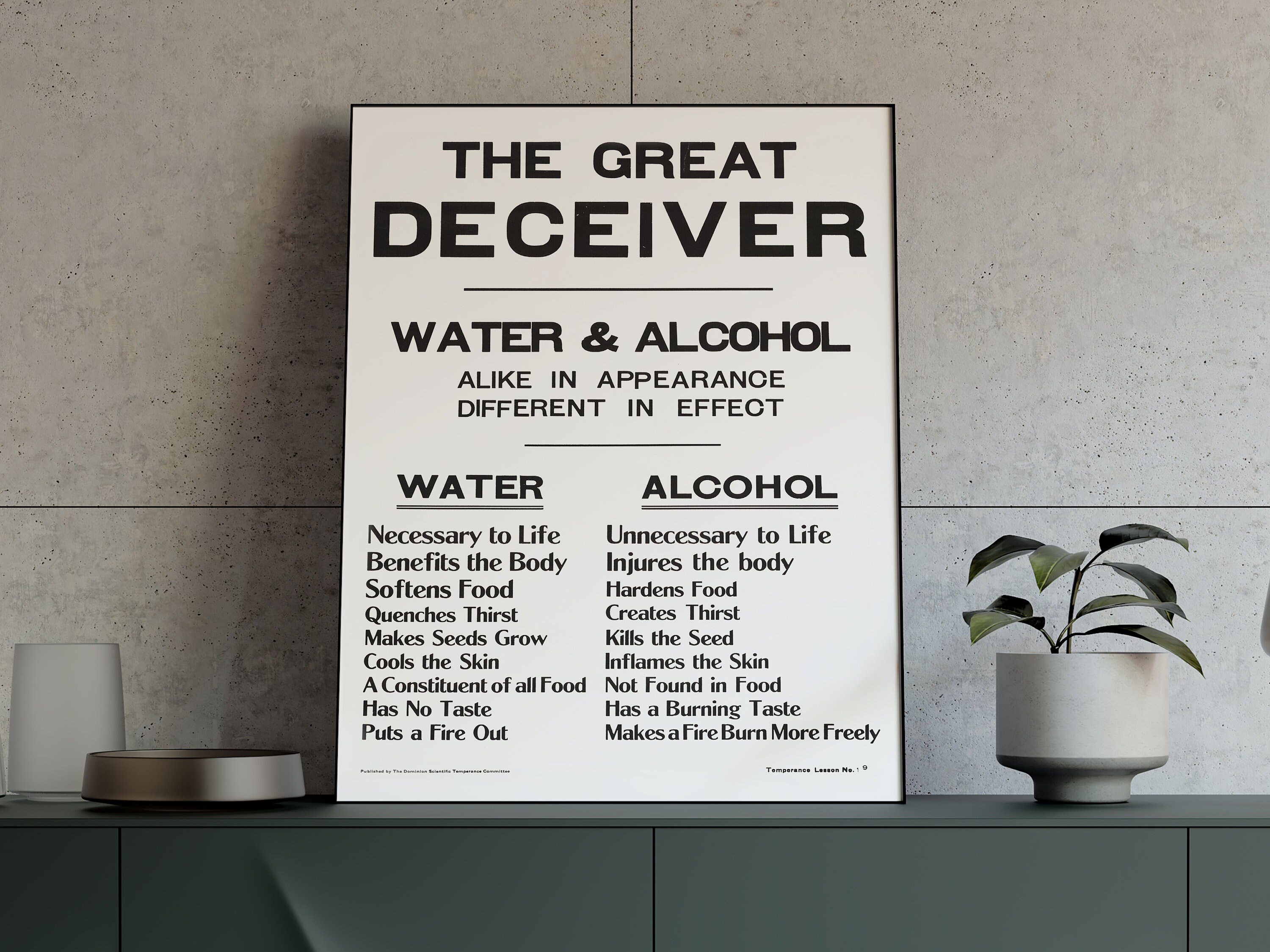 Vintage Bar Poster ALCOHOL PROHIBITION POSTER Whisky Beer, Bar Art ...