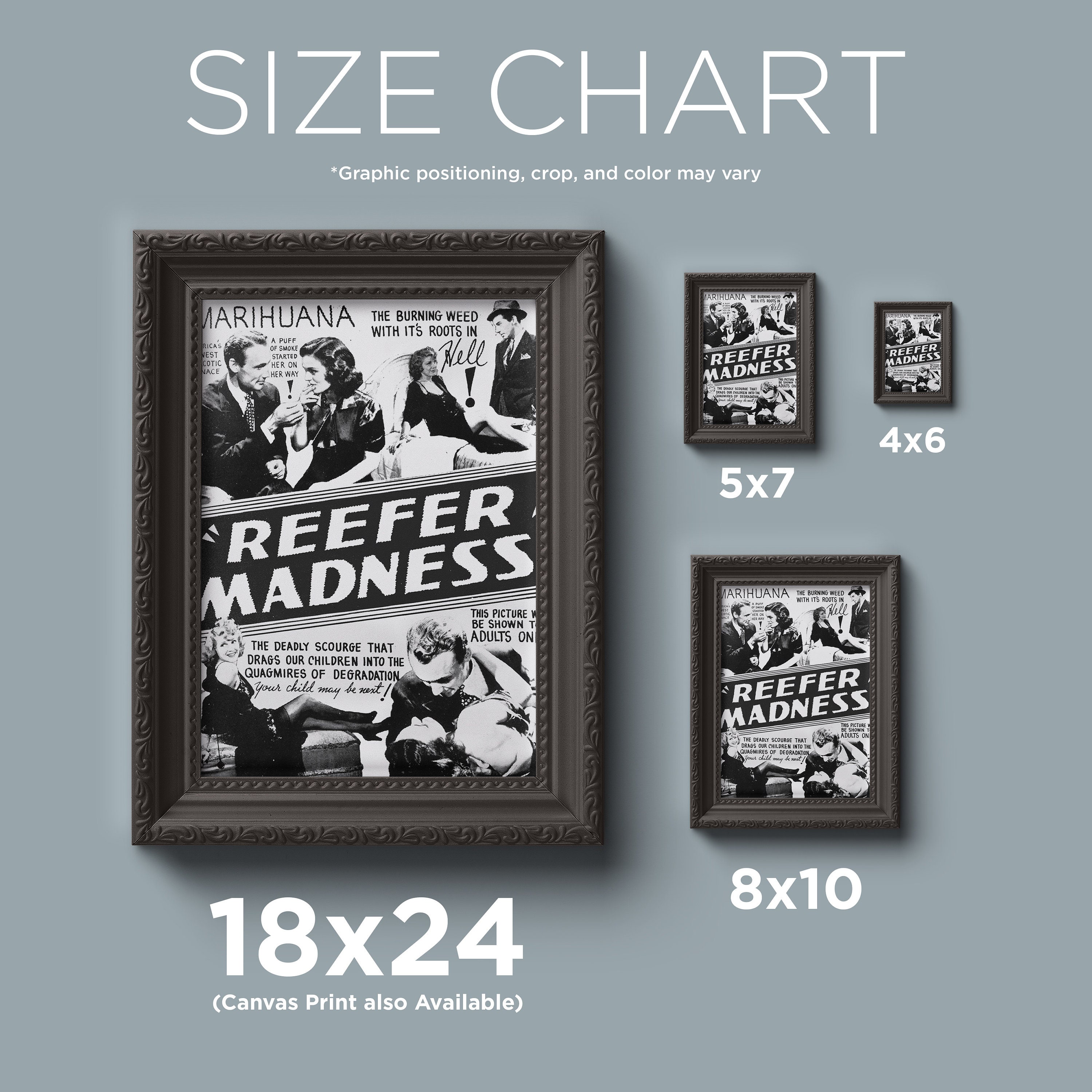 VINTAGE REEFER MADNESS Poster Cannabis Marijuana Weed Prohibition ...