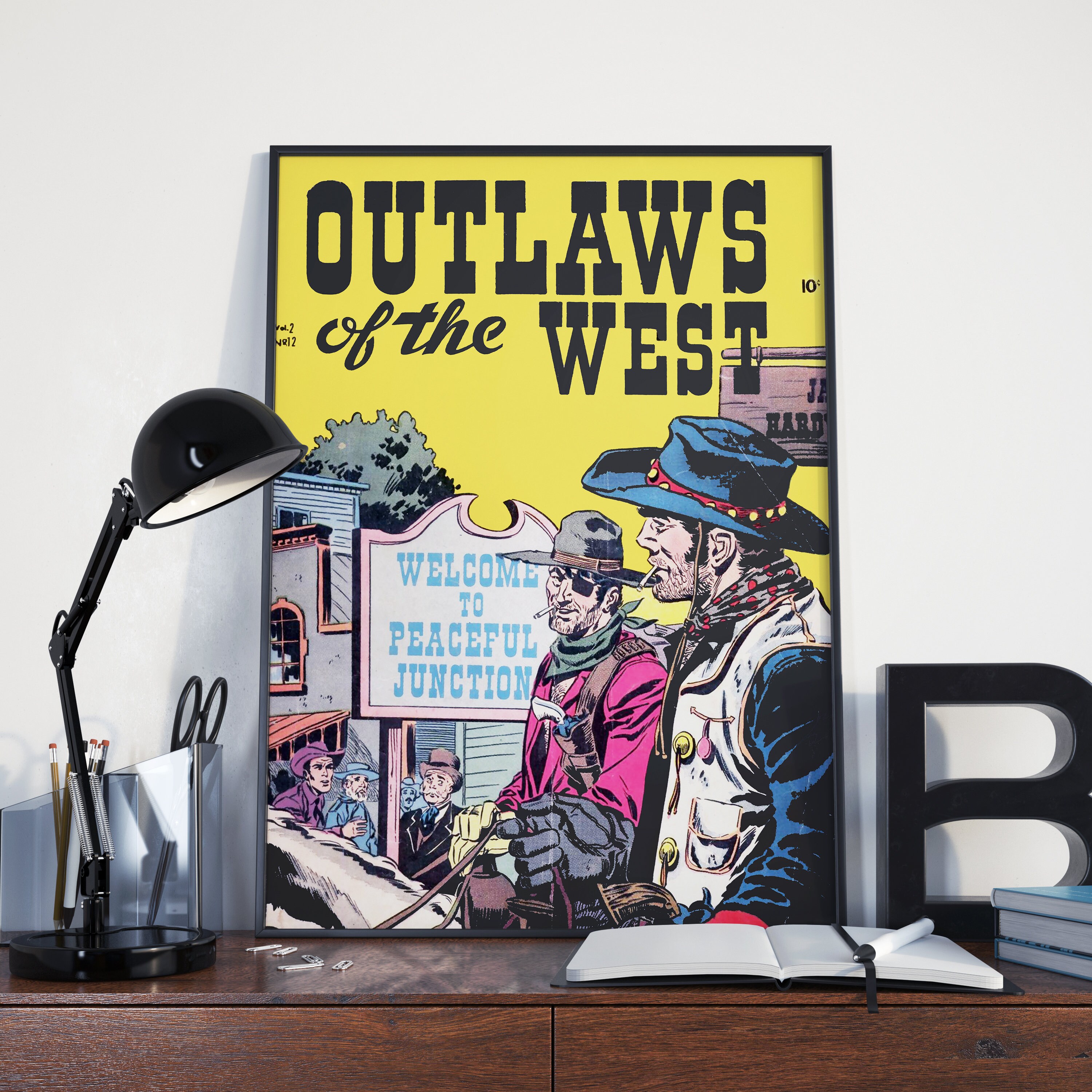 Vintage Western Poster Outlaws of the West Two Cowboys | Etsy